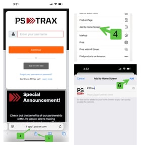 Adding PSTrax to your mobile device
