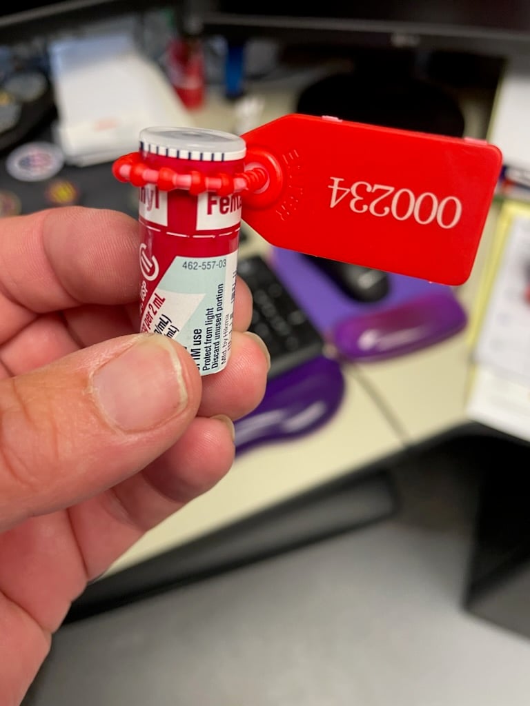 Labeling individual vials with control numbers