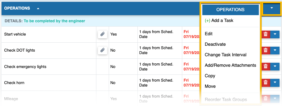 Edit Vehicle & Station checklists